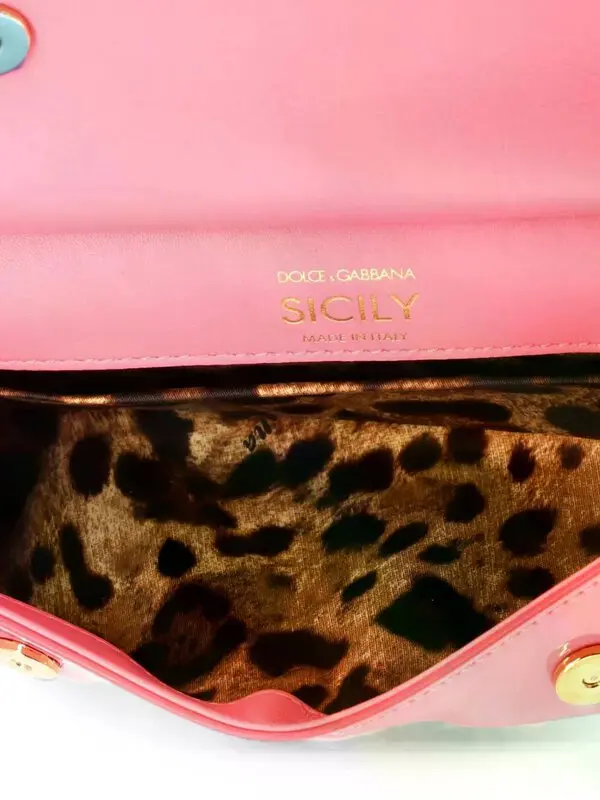 Dolce & Gabbana East West Miss Sicily Patent Small Satchel - Pink