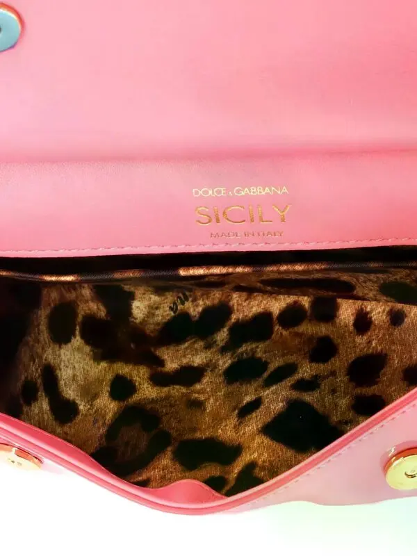 Dolce & Gabbana East West Miss Sicily Patent Small Satchel - Pink