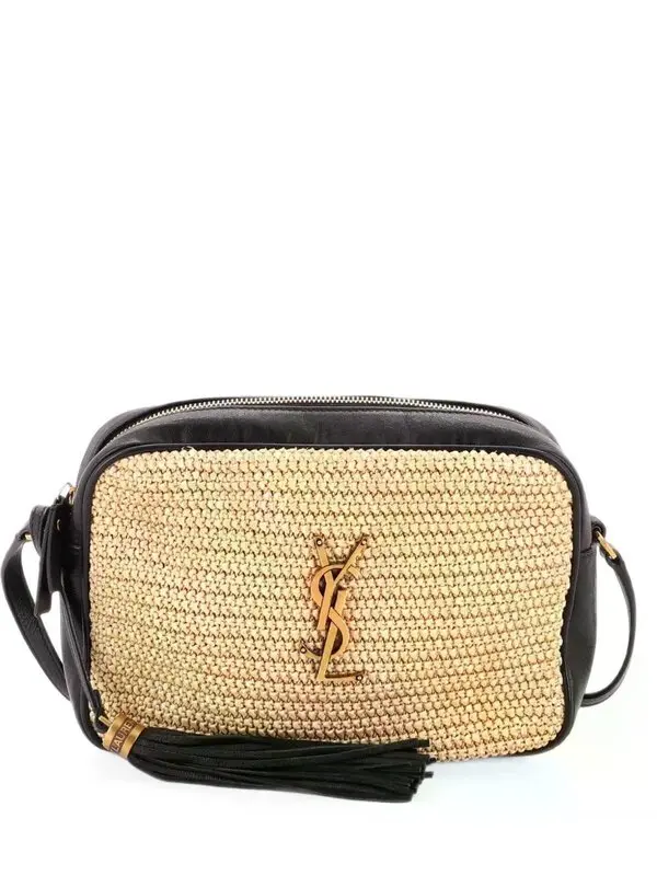 Saint Laurent Lou Camera Bag Woven Raffia Small Crossbody Bag - Neutrals