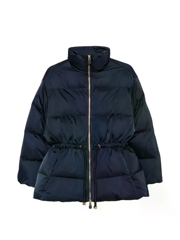 Elisabetta Franchi Quilted Drawstring Coat - Blue