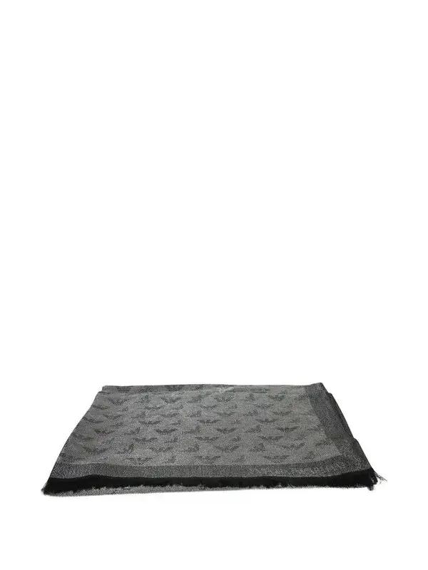 Emporio Armani Jacquard Frayed Scarf - Grey