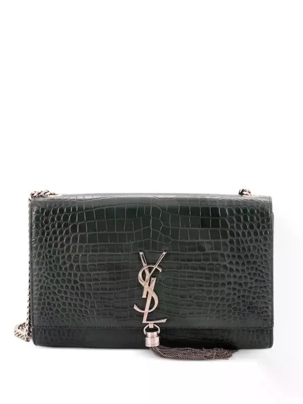 Saint Laurent Monogram Tassel Crossbody Bag - Green