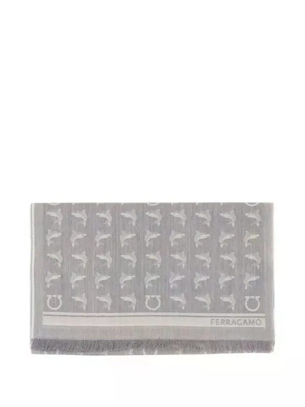 FERRAGAMO Shark Print Jacquard Scarf