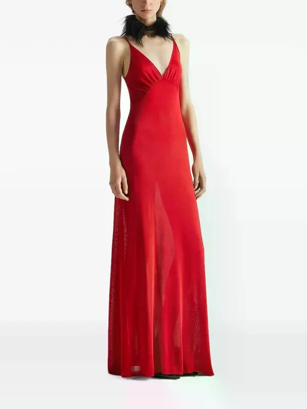 Fendi V-neck Silk Dress