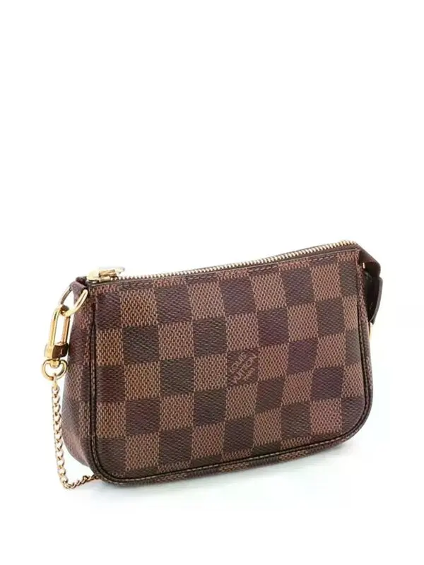LOUIS VUITTON Pochette Accessoires Damier Mini Clutch Bag - Brown