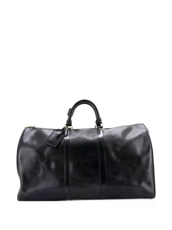 LOUIS VUITTON Keepall Bag Epi Leather 50 Travel Bag - Black