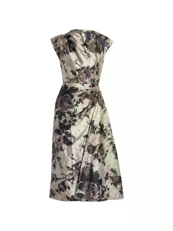 Erdem Floral-print Draped Midi Dress