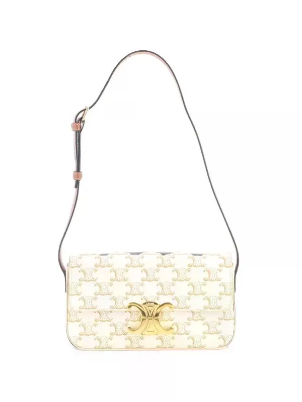 Celine Triomphe East-west Triomphe Coated Canvas Shoulder Bag - Neutrals