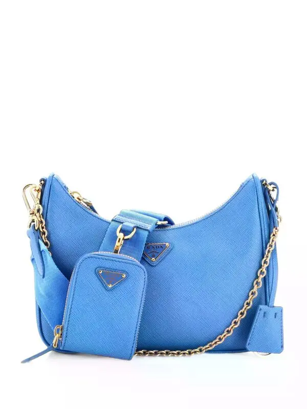 Prada Re-edition 2005 Shoulder Bag Saffiano Leather Small Crossbody Bag - Blue