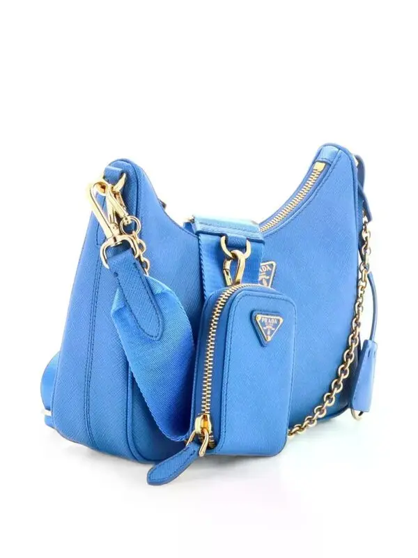 Prada Re-edition 2005 Shoulder Bag Saffiano Leather Small Crossbody Bag - Blue
