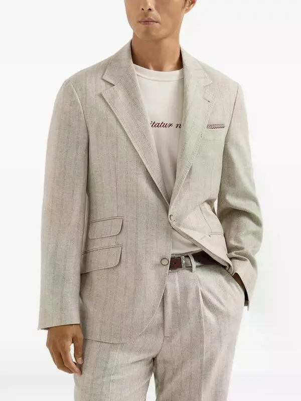 Brunello Cucinelli Cavallo Striped Blazer - Neutrals