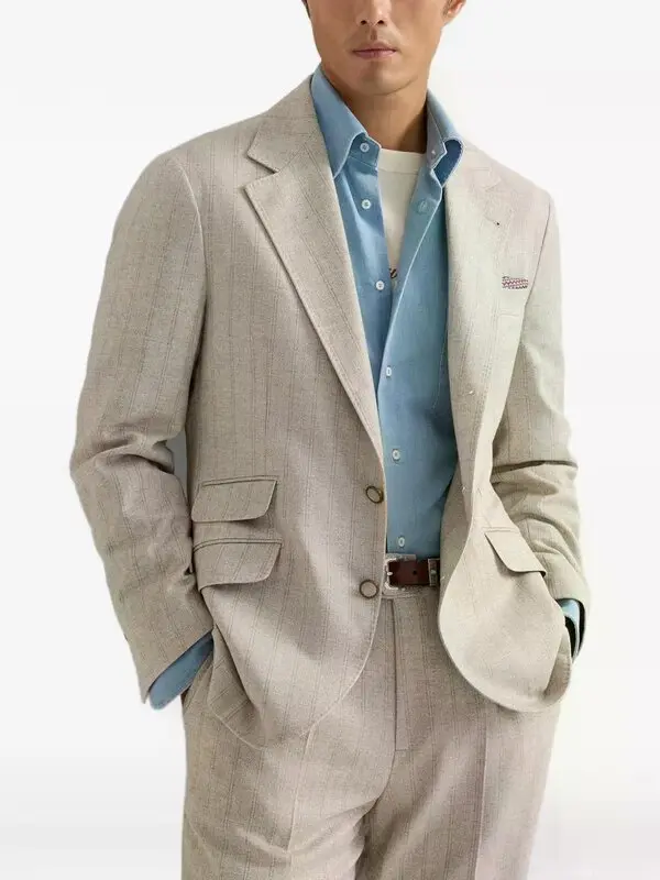 Brunello Cucinelli Cavallo Striped Blazer - Neutrals