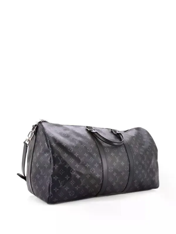LOUIS VUITTON Keepall Bandouliere Bag Monogram Eclipse Canvas 55 Travel Bag