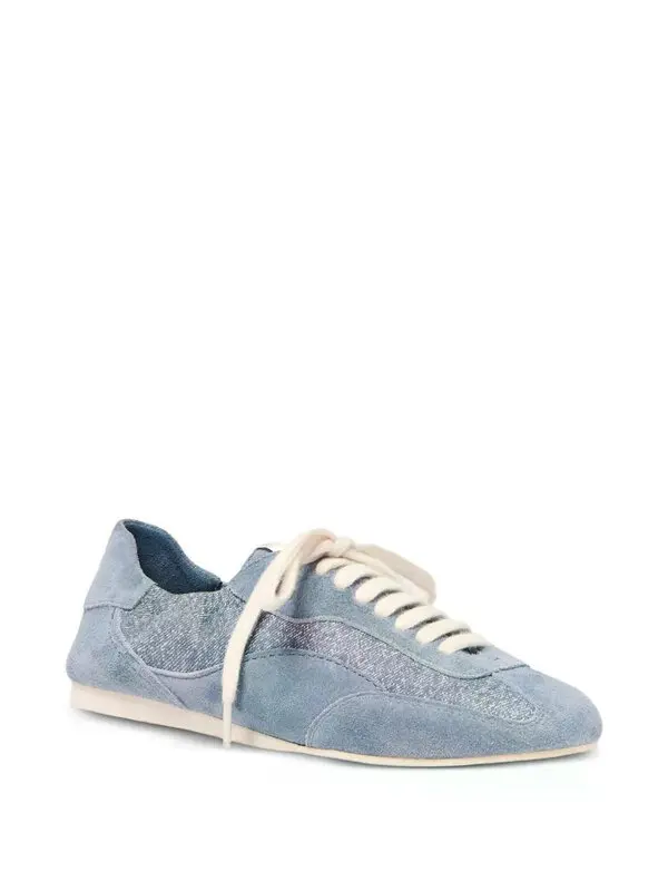 Simkhai Georgie Denim-print Leather Sneakers