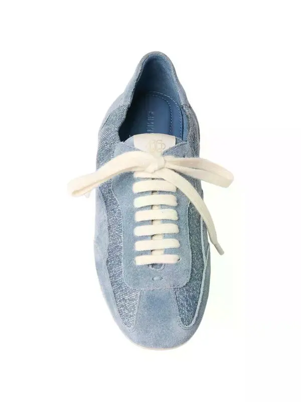 Simkhai Georgie Denim-print Leather Sneakers