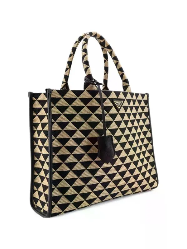 Prada Symbole Shopper Jacquard Large Tote Bag