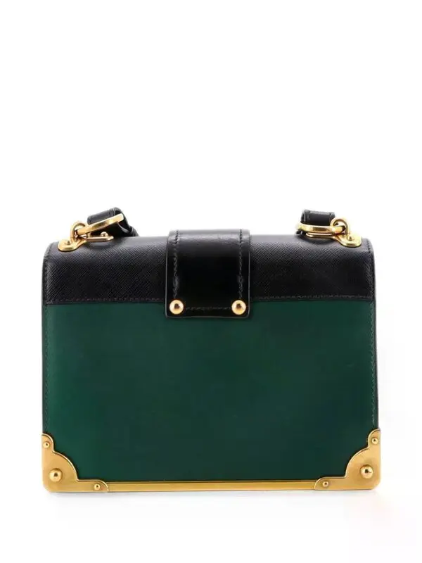 Prada Cahier Leather And Saffiano Leather Small Crossbody Bag