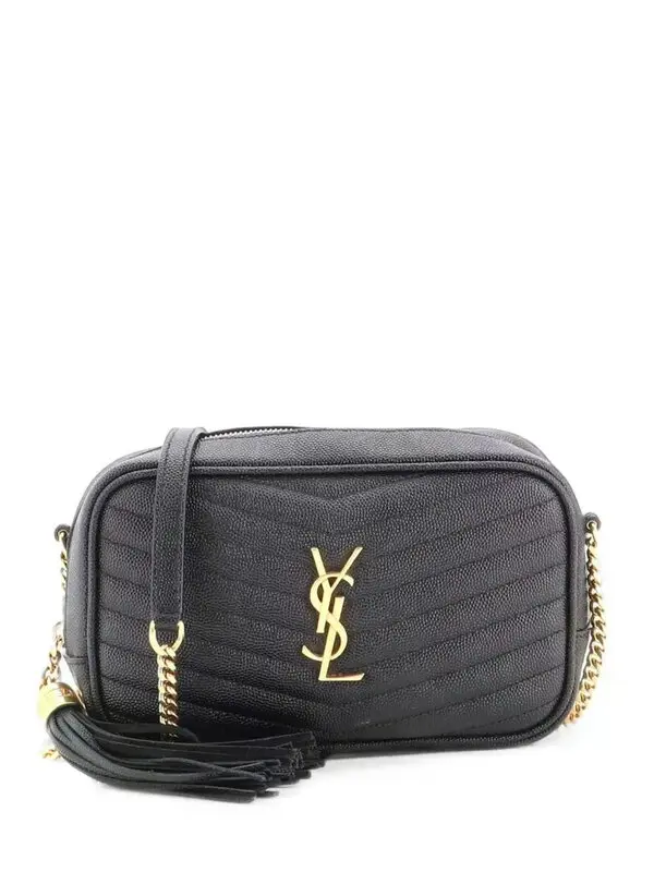 Saint Laurent Lou Camera Bag Matelasse Chevron Leather Mini Crossbody Bag - Black