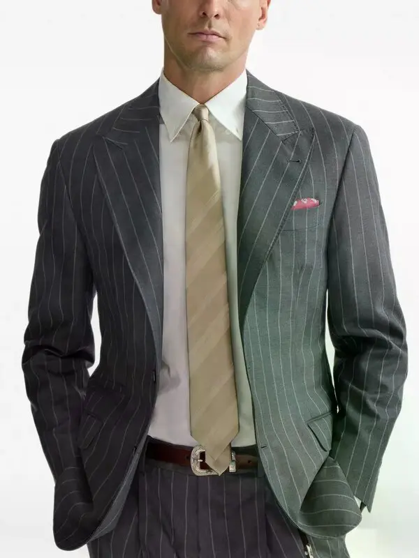 Brunello Cucinelli Super 150s Virgin Wool Chalk Stripe Tailor Blazer