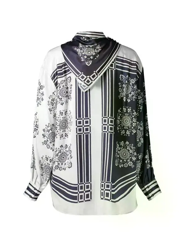 ALEMAIS Banderra Scarf Silk Shirt