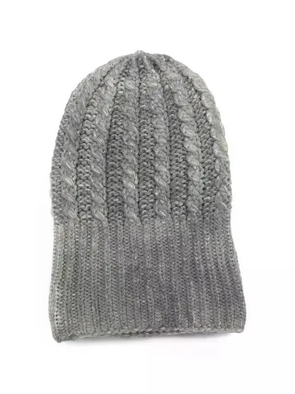 Avant Toi Cable-knit Ribbed-trim Beanie Hat
