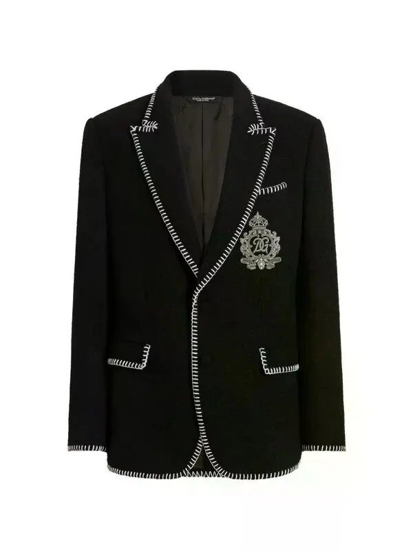 Dolce & Gabbana Tweed Single-breasted Jacket With Embroidery