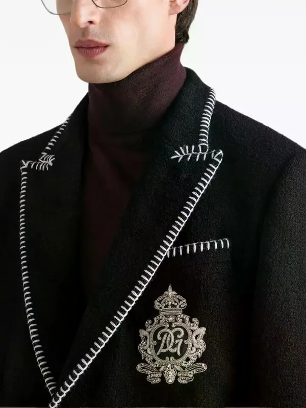 Dolce & Gabbana Tweed Single-breasted Jacket With Embroidery