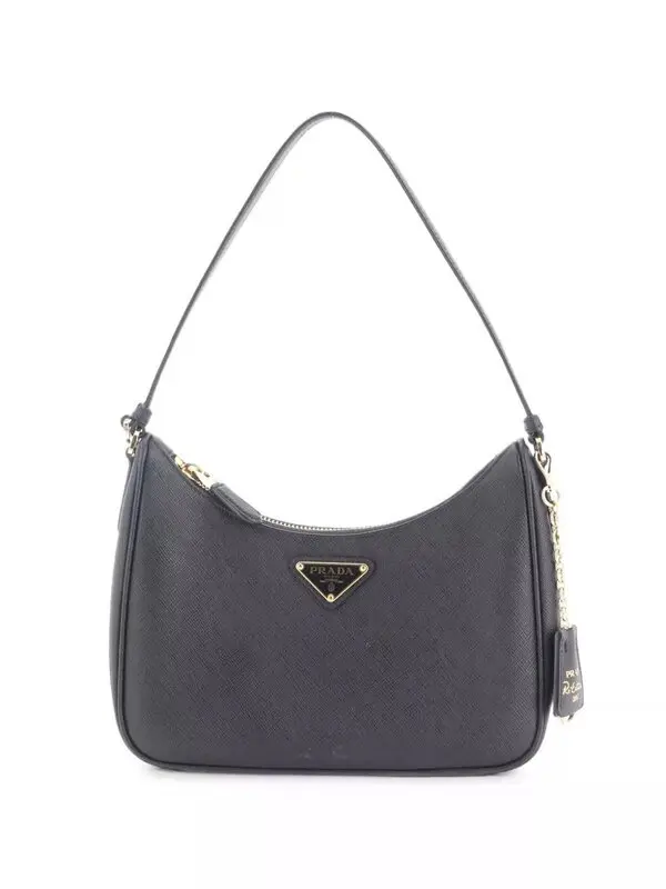 Prada Adjustable Handle Zip Saffiano Leather Mini Hobo Bag