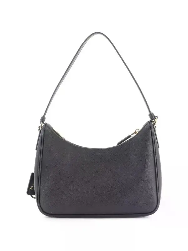 Prada Adjustable Handle Zip Saffiano Leather Mini Hobo Bag