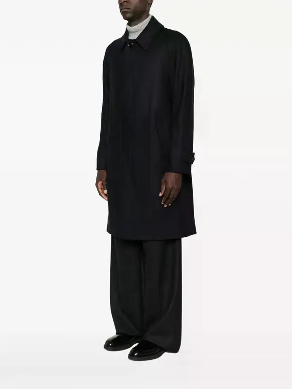 LARDINI Herringbone-weave Raglan-sleeve Coat