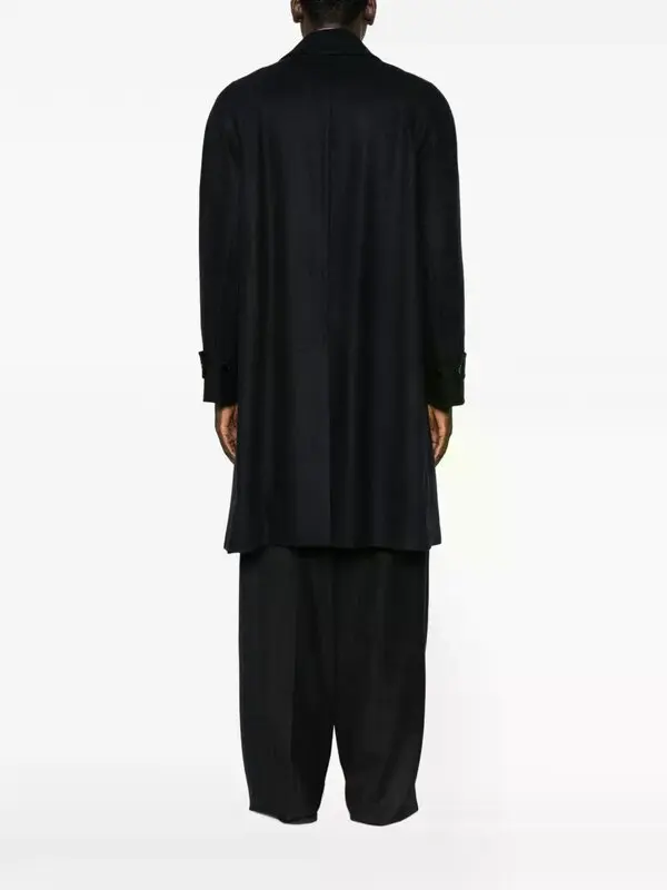 LARDINI Herringbone-weave Raglan-sleeve Coat