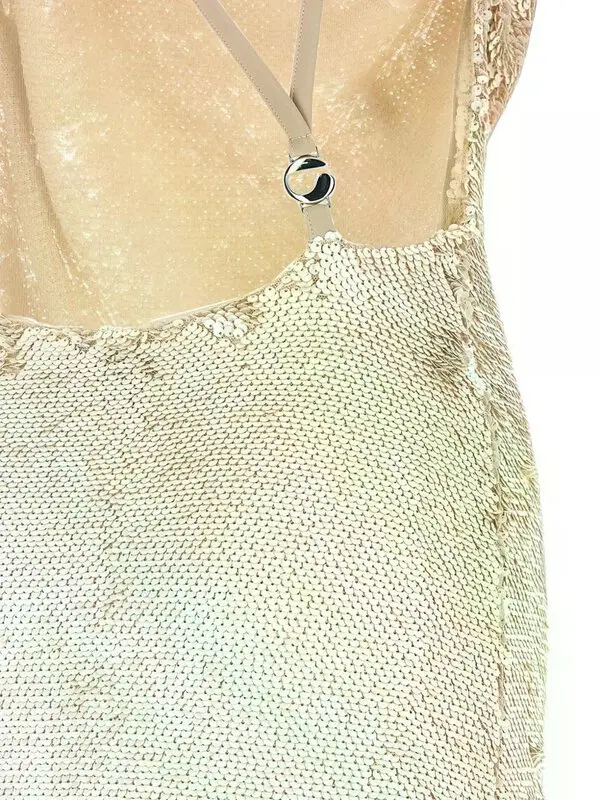 Coperni Sequin-embellished Draped Dress - Neutrals