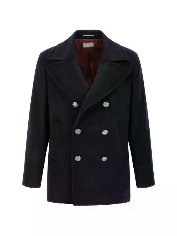 Brunello Cucinelli Double-breasted Peacoat - Blue