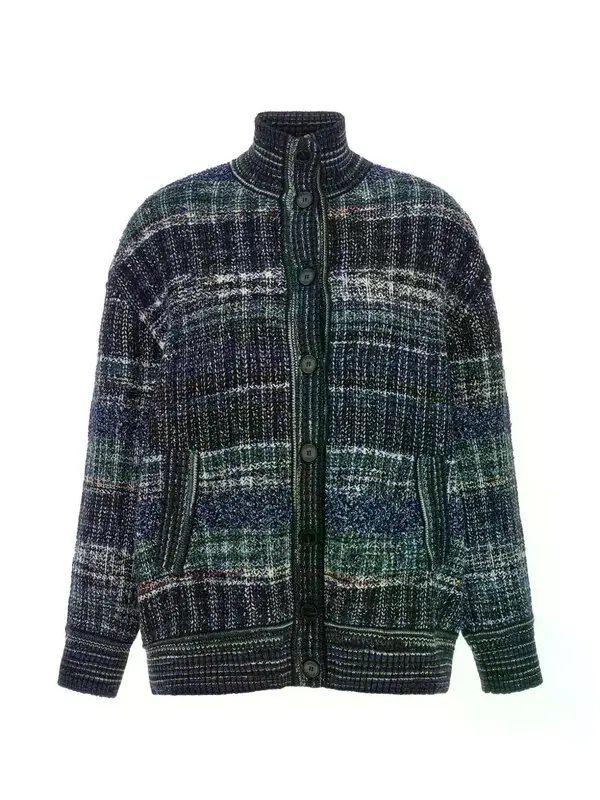 Missoni Oversized Wool-blend Check Cardigan - Blue