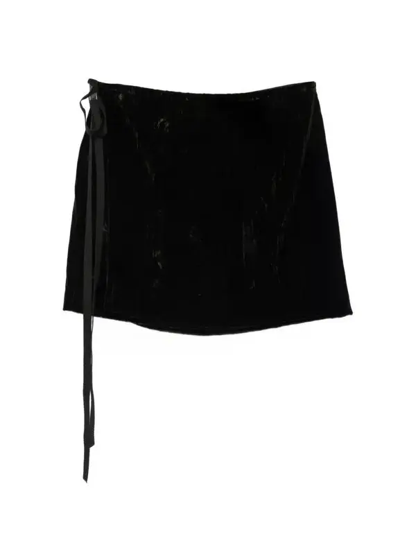 ANN DEMEULEMEESTER Velvet Wrap Skirt - Black