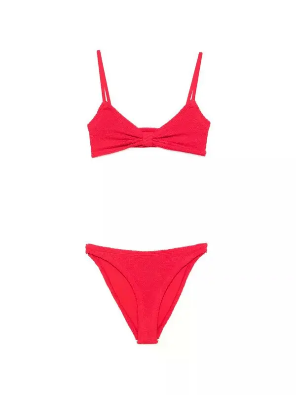Hunza G Alicia Crinkle-effect Bikini - Red