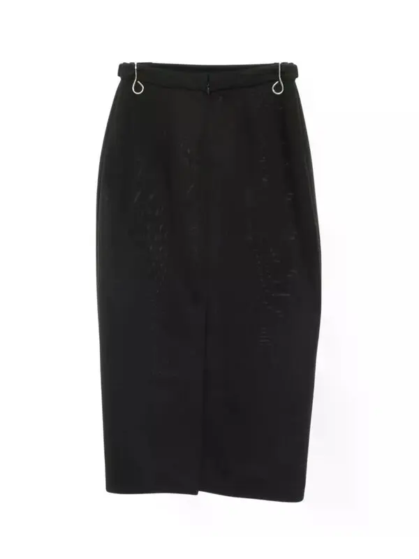 Fendi 2000s Logo-plaque Pencil Midi Skirt - Black