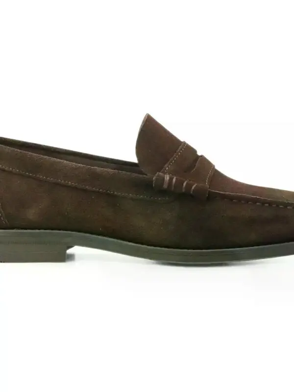 SAXONE OF SCOTLAND Suede Penny Loafers - Brown