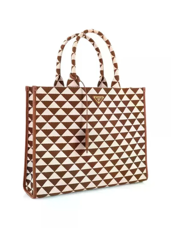 Prada Symbole Shopper Jacquard Large Tote Bag