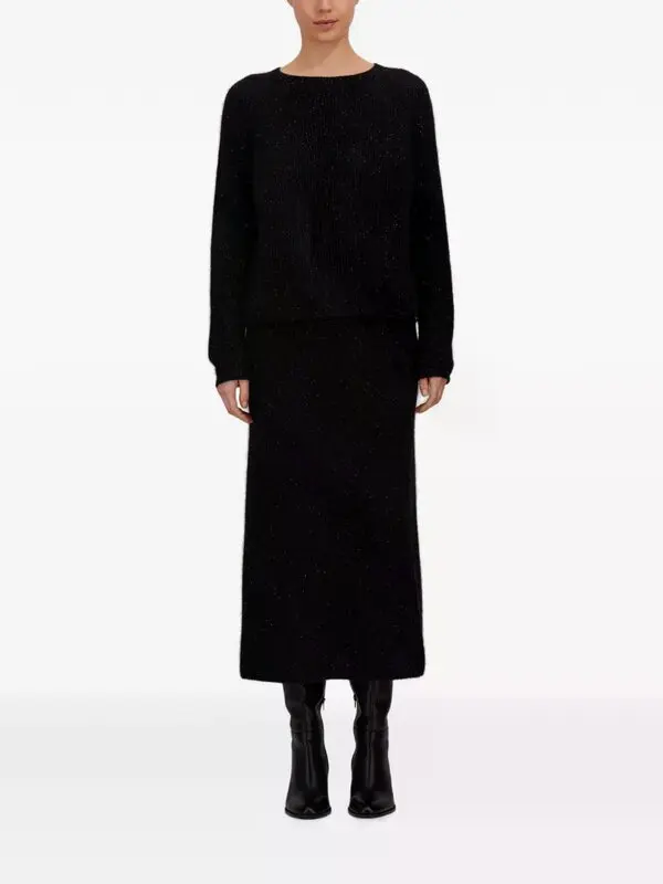 Herno Fisherman's Rib-knit Maxi Skirt - Black