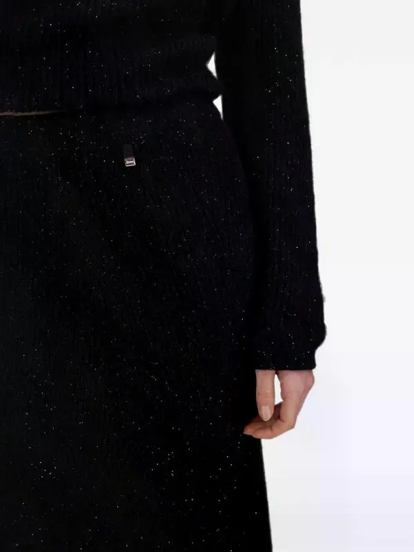 Herno Fisherman's Rib-knit Maxi Skirt - Black