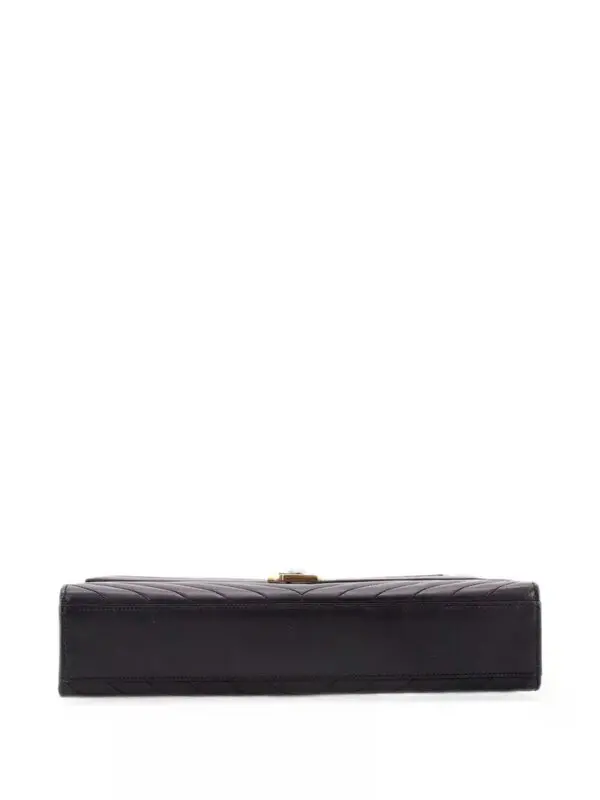 Saint Laurent Classic Monogram Envelope Satchel Matelasse Chevron Leather Shoulder Bag