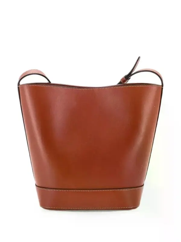 Celine Cuir Triomphe Leather Small Bucket Bag - Brown