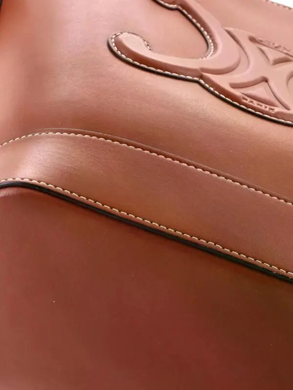Celine Cuir Triomphe Leather Small Bucket Bag - Brown