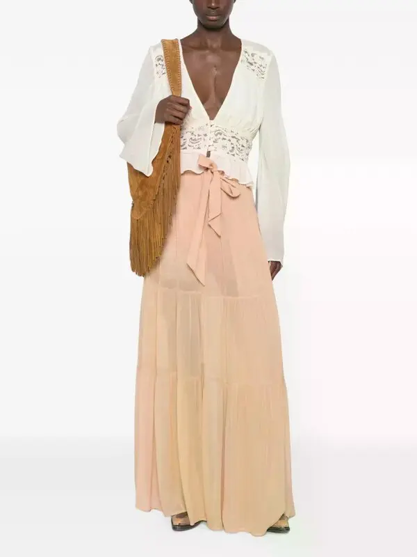 ANIYE BY Tiered Bow-fastening Maxi Skirt
