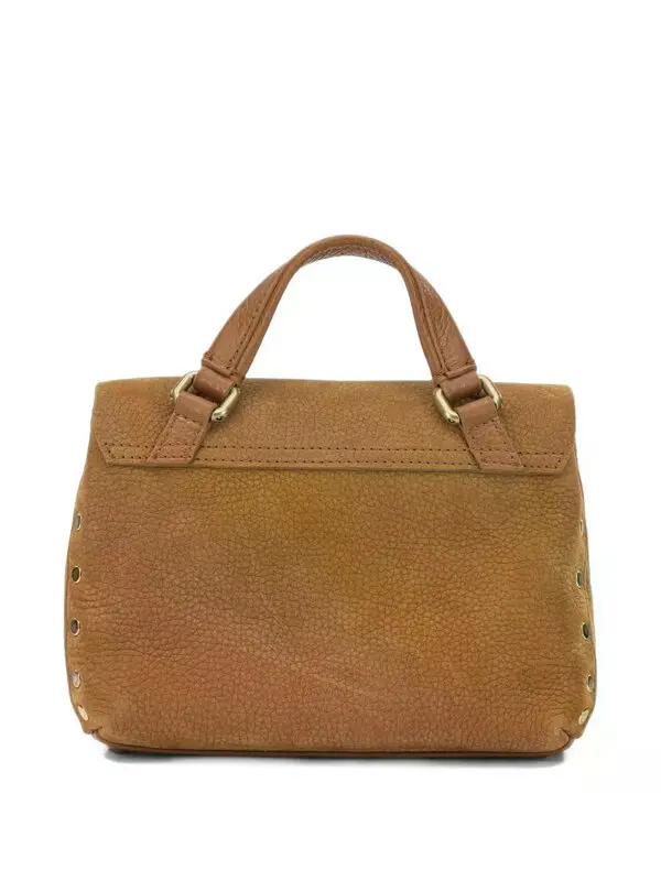 ZANELLATO Baby Postina Stud-embellished Leather Tote Bag - Brown
