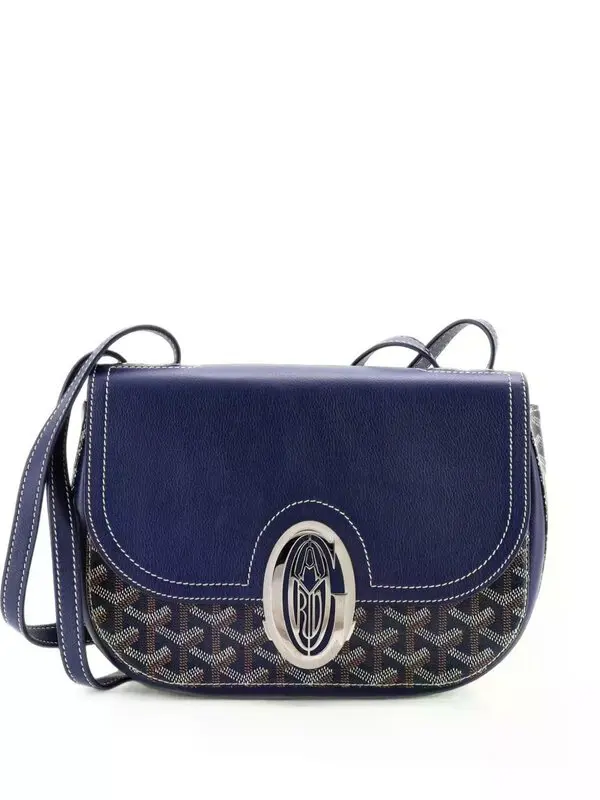 Goyard 233 Bag Coated Canvas And Leather Shoulder Bag - Blue