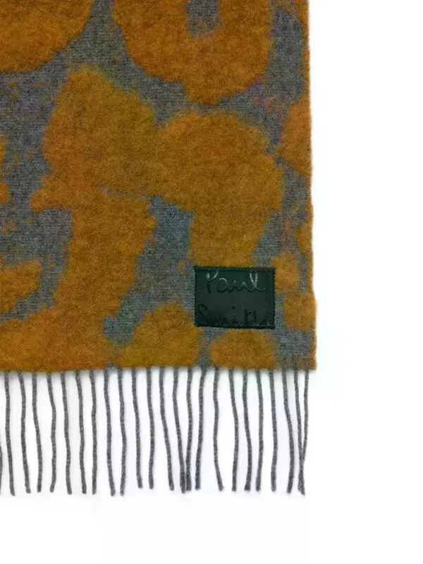 Paul Smith Leopard-pattern Fringed Scarf