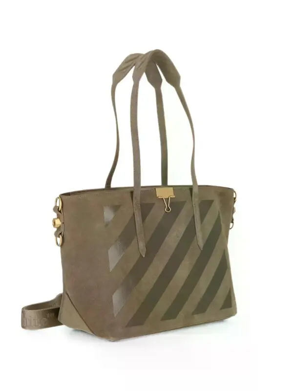 Off-White Binder Diagonals Tote Bag