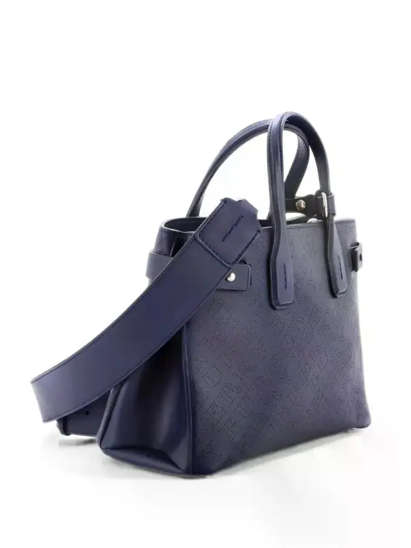 Burberry Banner Nm Perforated Leather Small Tote Bag